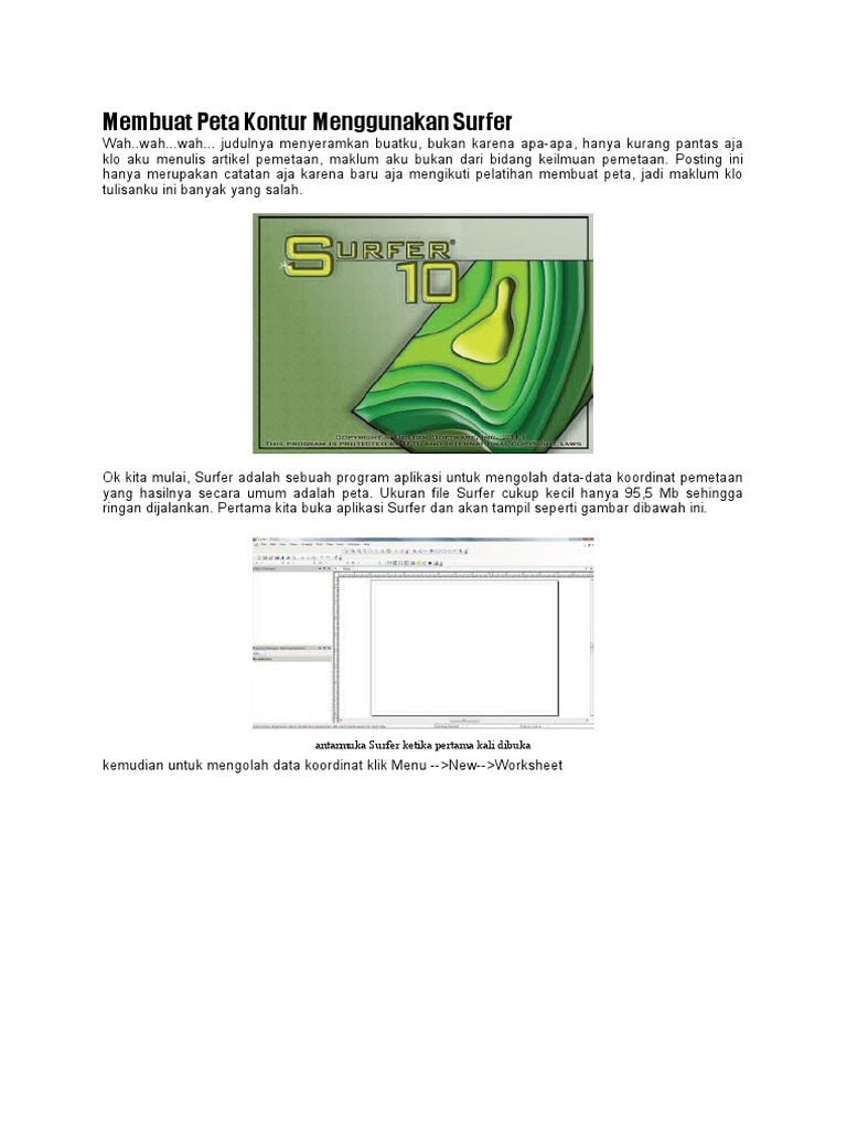 Membuat Peta Kontur Menggunakan Surfer | PDF