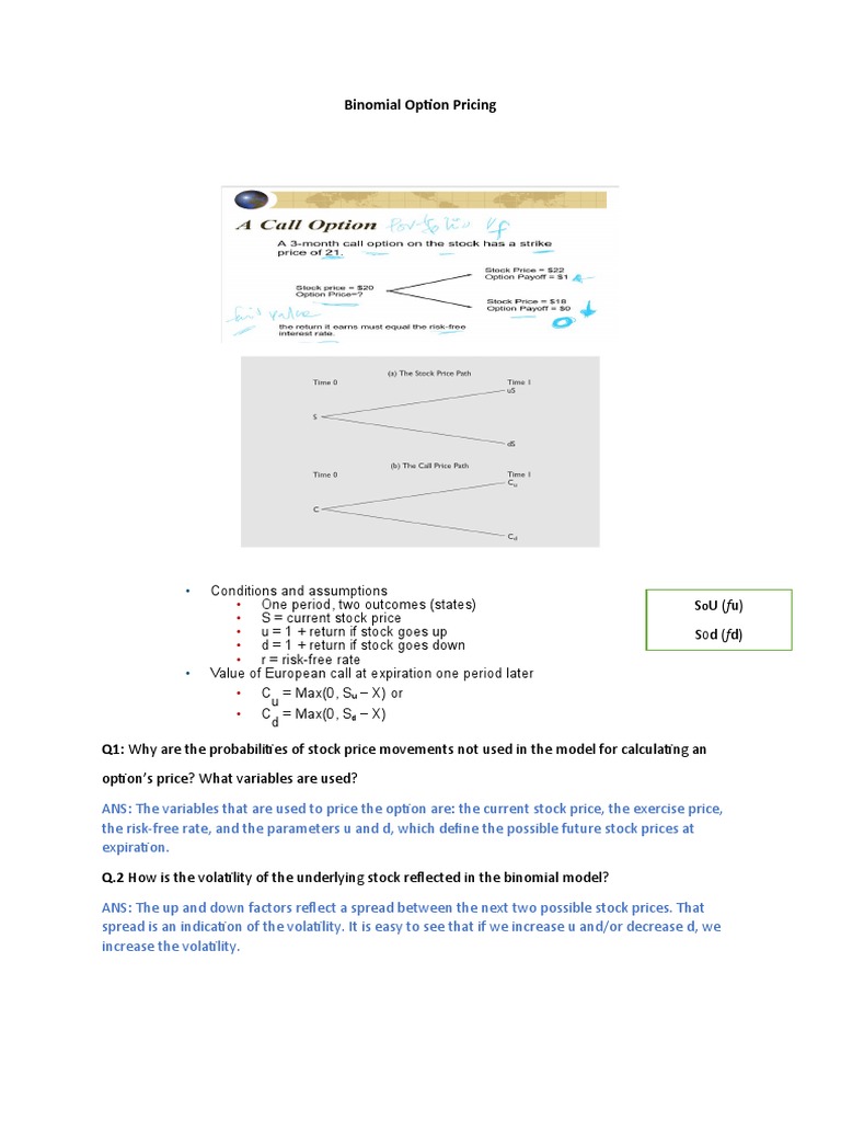 Tutorial 11 Binomial Option Pricing Pdf Option Finance Hedge 4410