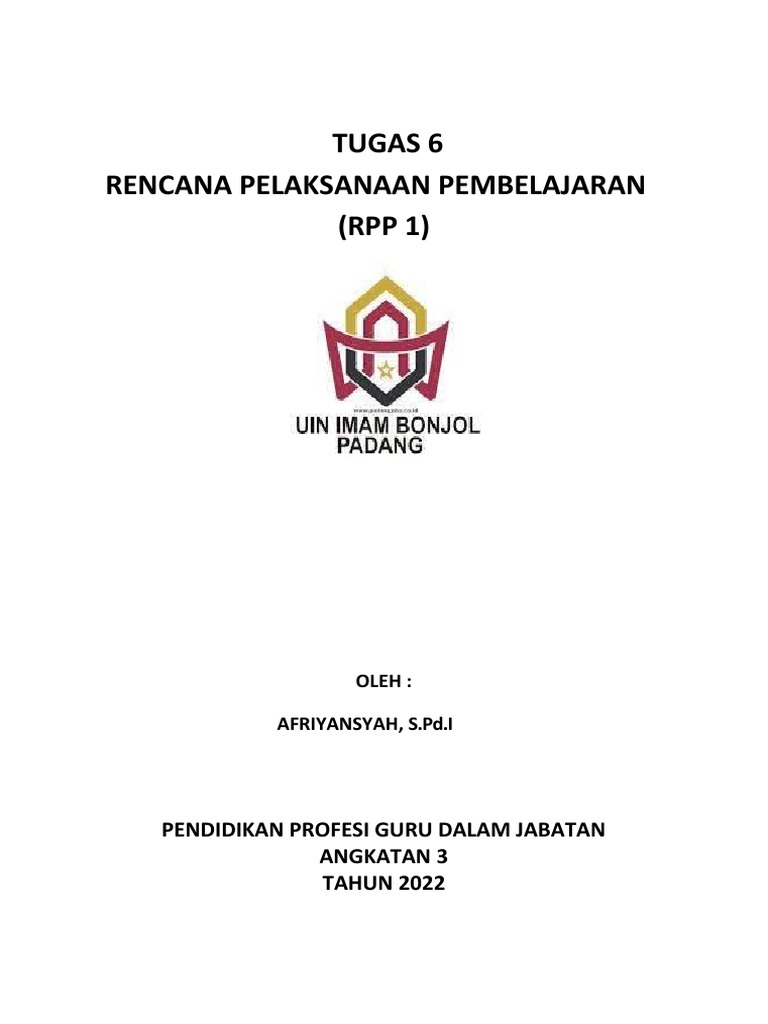 RPP Bagian 1 | PDF
