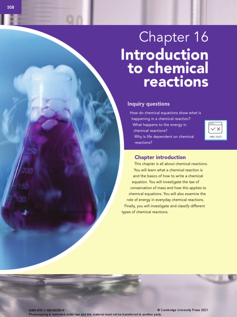 Chapter 16 - Introduction To Chemical Reactions | PDF | Chemical ...