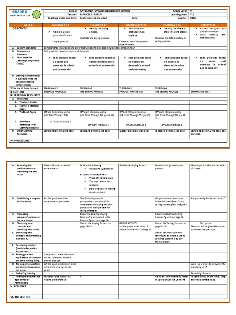 Tle 6 Ict DLL - Q1 - W4 - Pablo Maricel Sept 12 | PDF