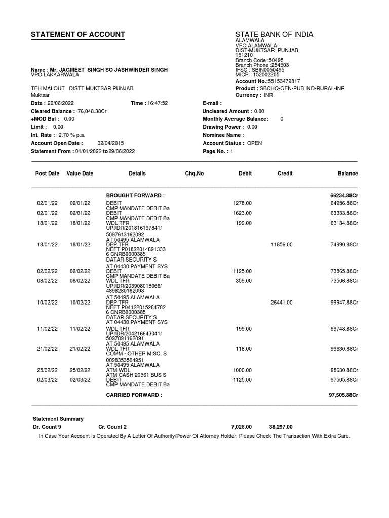 Jagmeet Singh Statement Pdf Debit Card Automated Teller Machine