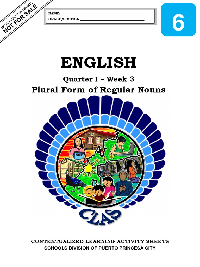 Done English6 - q1 - CLAS3 - Plural-Form-Of-Regular-Nouns FINAL (1 ...