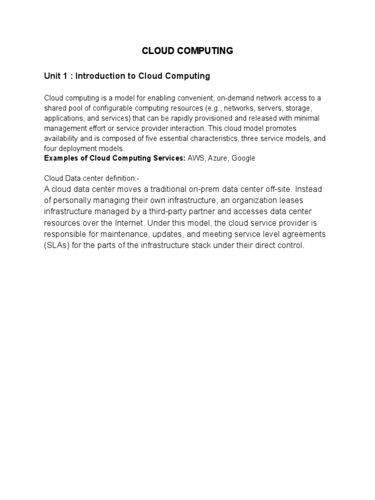 CC Notes | PDF | Cloud Computing | Virtualization CC Notes | PDF | Cloud Computing | Virtualization