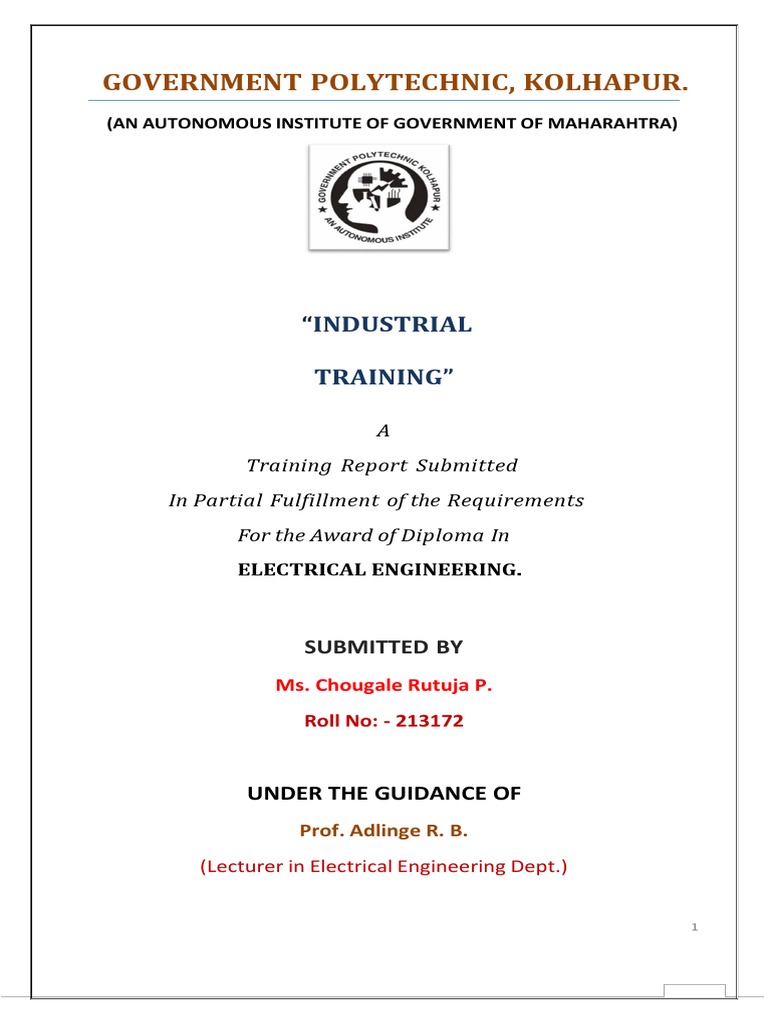 KUMBHI Industrial Tranning Report | PDF | Relay | Electrical Components