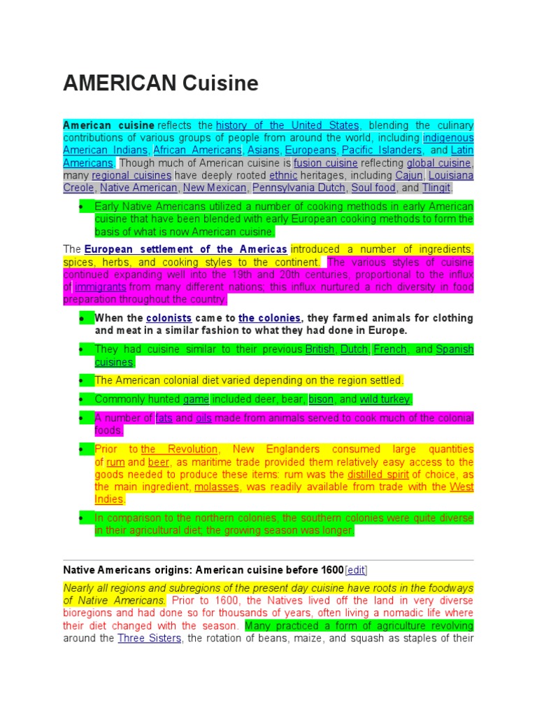 American Cuisine | PDF | American Cuisine | Cuisine