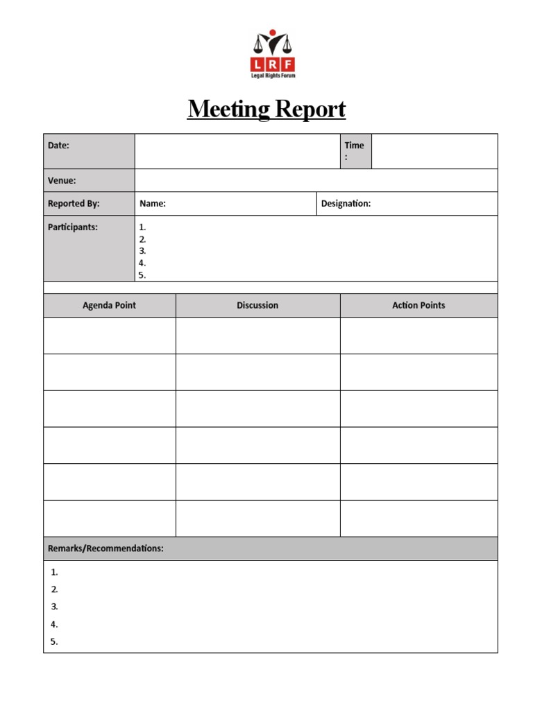 Meeting Report Template | PDF