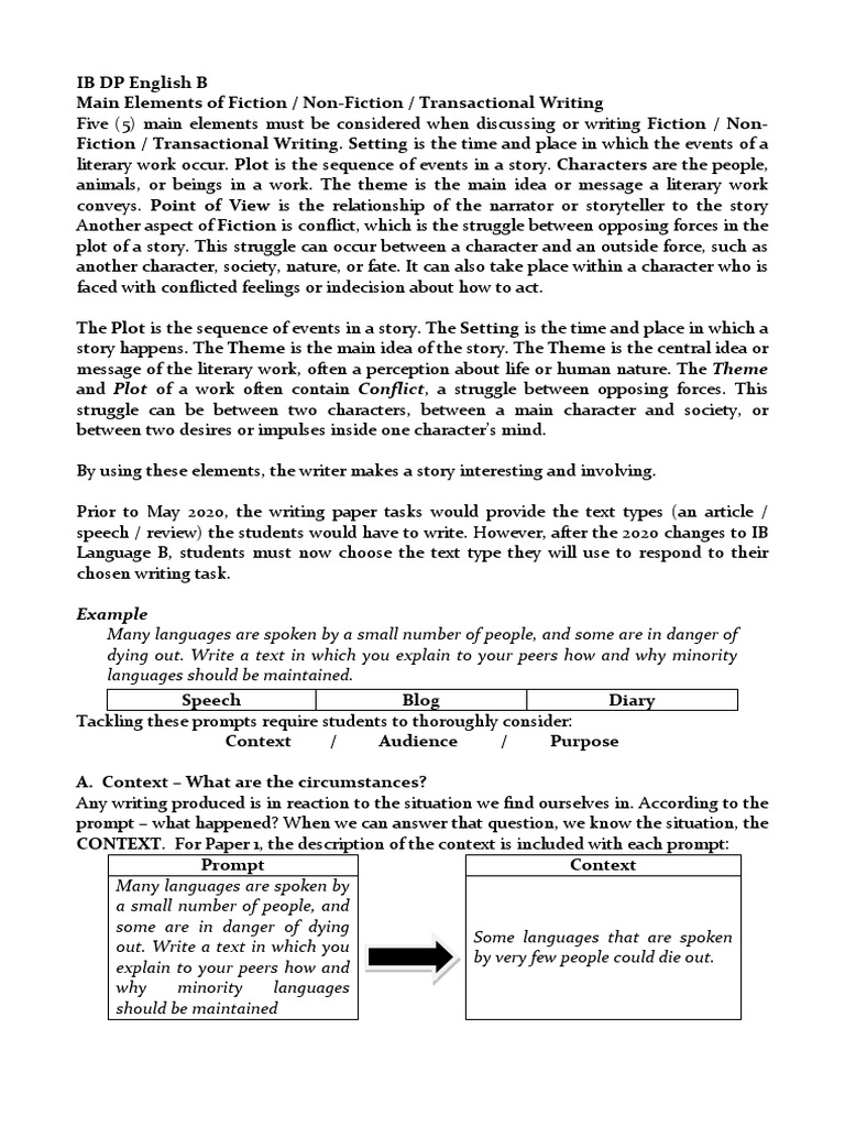 IB DP English B | PDF | Plot (Narrative) | Narration