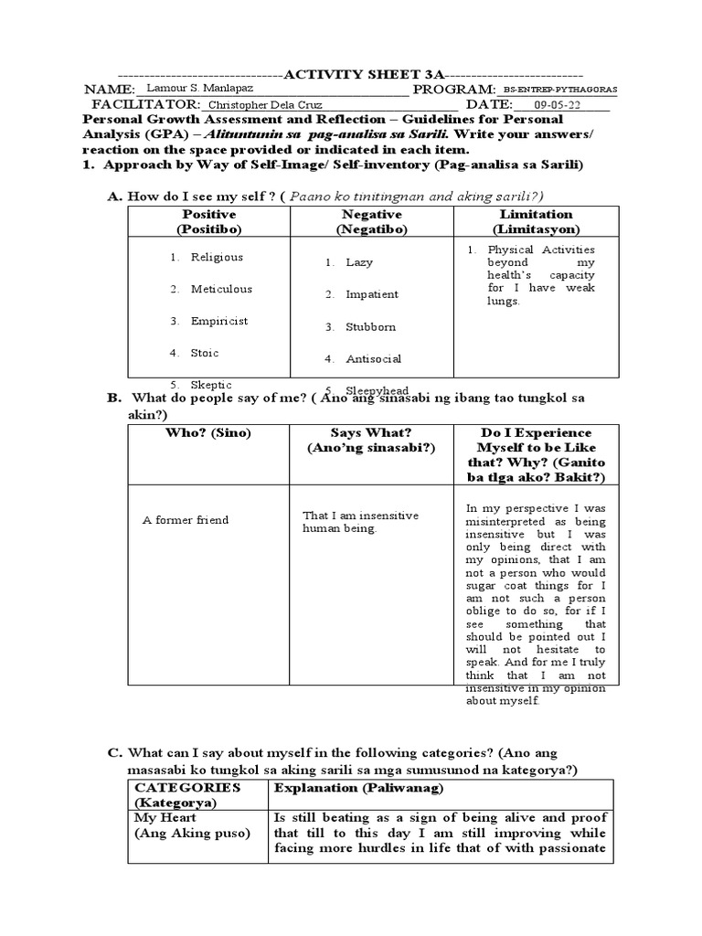 Personal Growth Reflection Guide | PDF