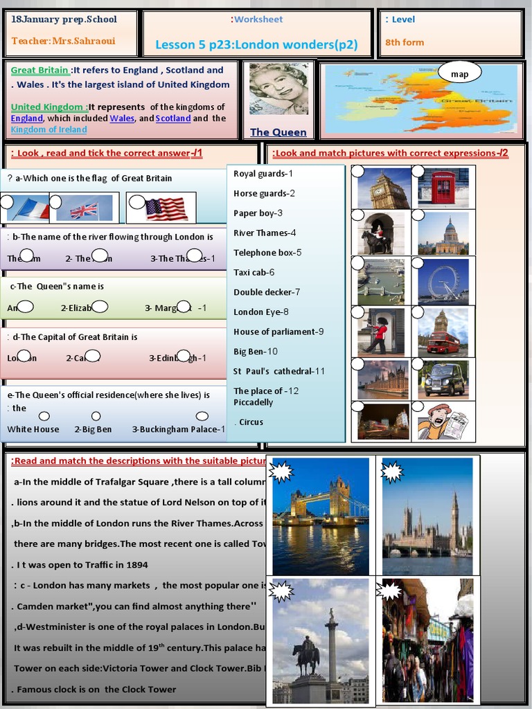 London Wonders Worksheet | PDF | London | United Kingdom