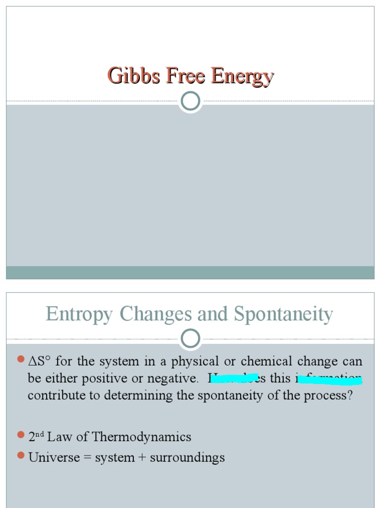 Gibbs Free Energy | PDF