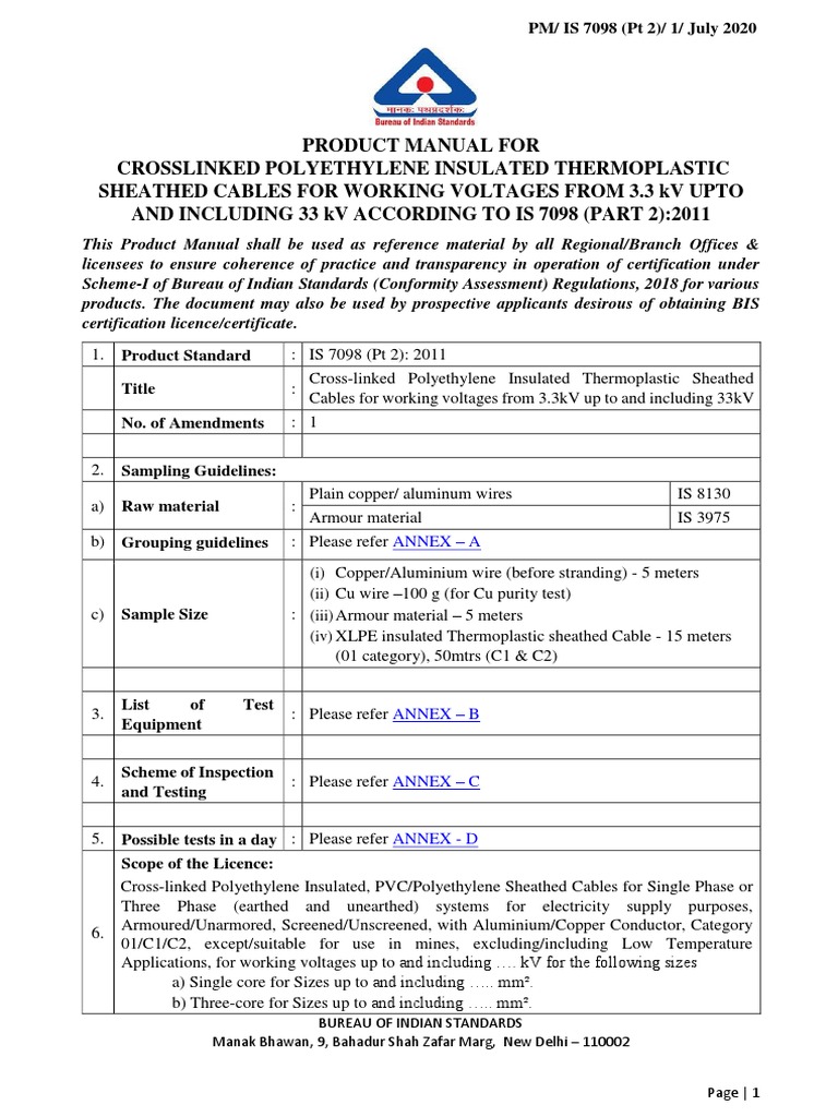 Product Manual for Crosslinked Polyethylene Insulated Thermoplastic ...