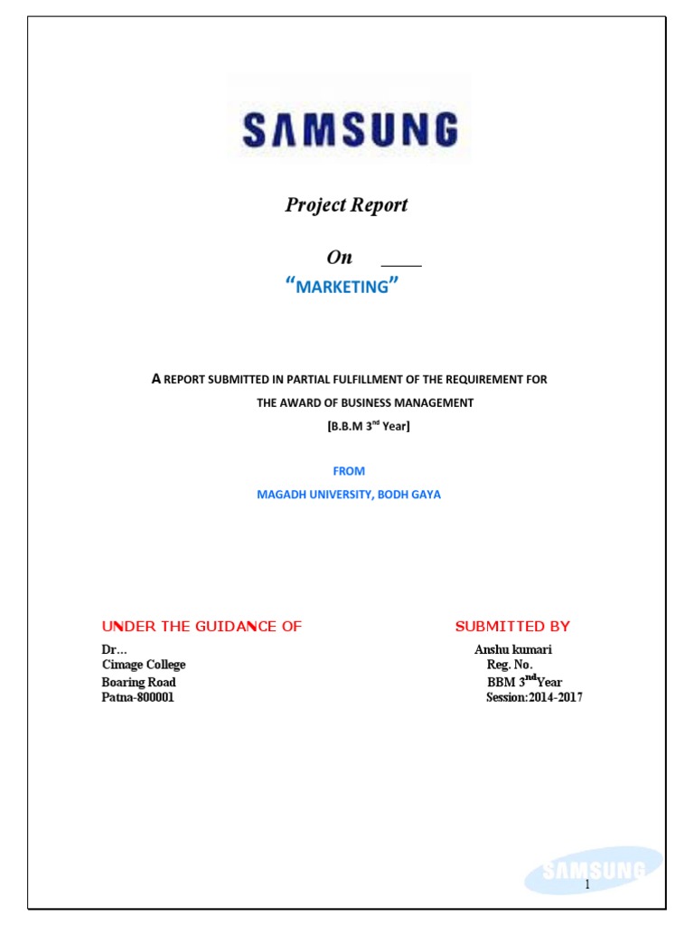 Samsung Project Report | PDF | Business