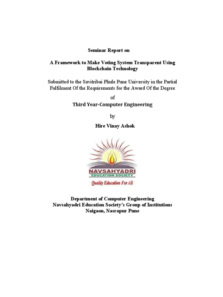 Seminar Vinay | PDF | Computer Network | Electronic Voting