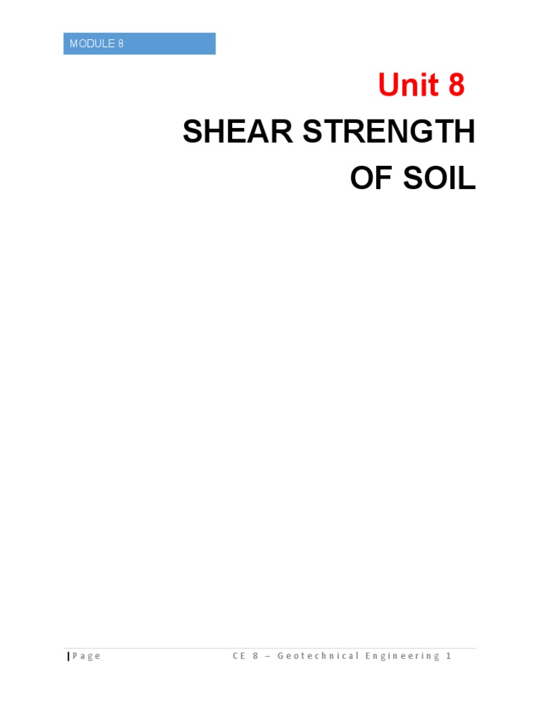 Module 8 Of Geotech Pdf Strength Of Materials Geotechnical