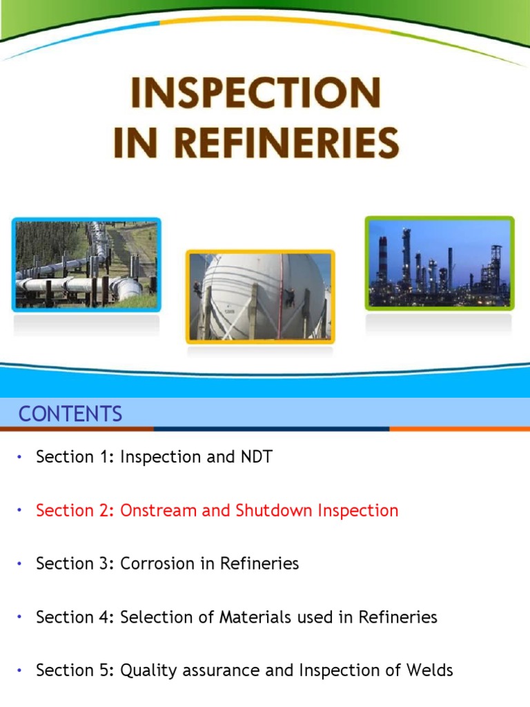 Section 2 Onstream and Shutdown Inspection | PDF | Chemistry | Materials