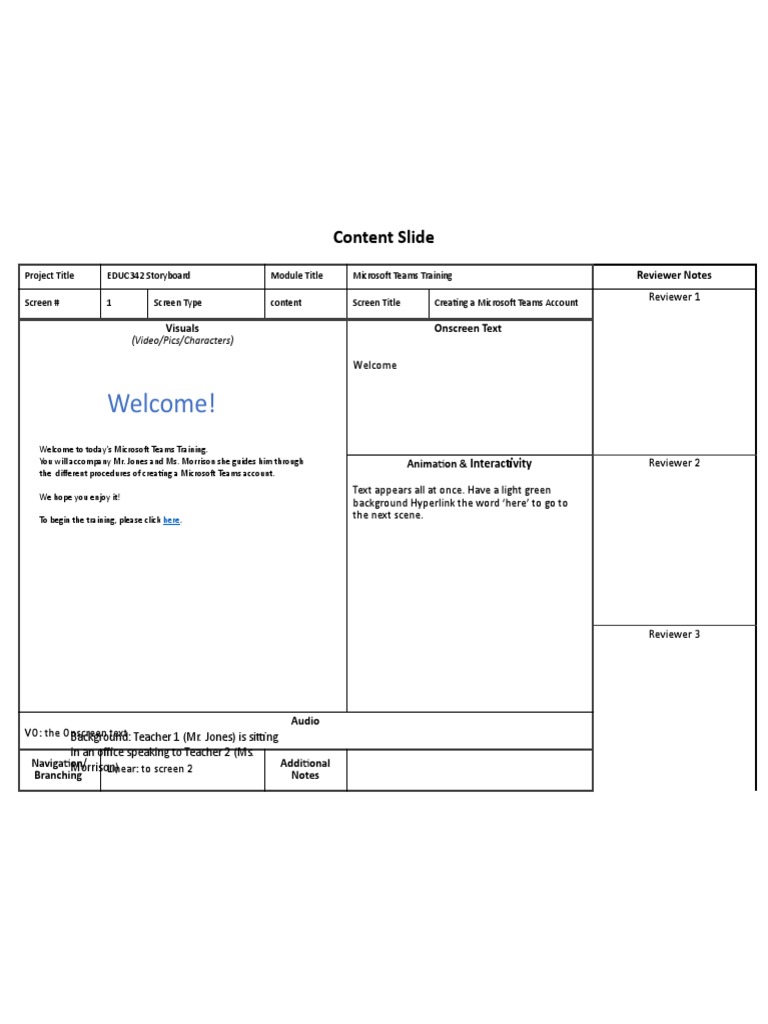 Storyboard Microsoft Teams Training | Download Free PDF | Multiple ...