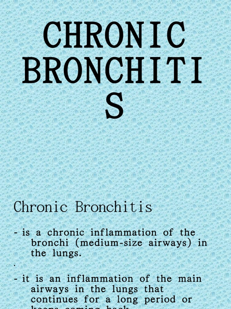 Chronic Bronchitis | PDF