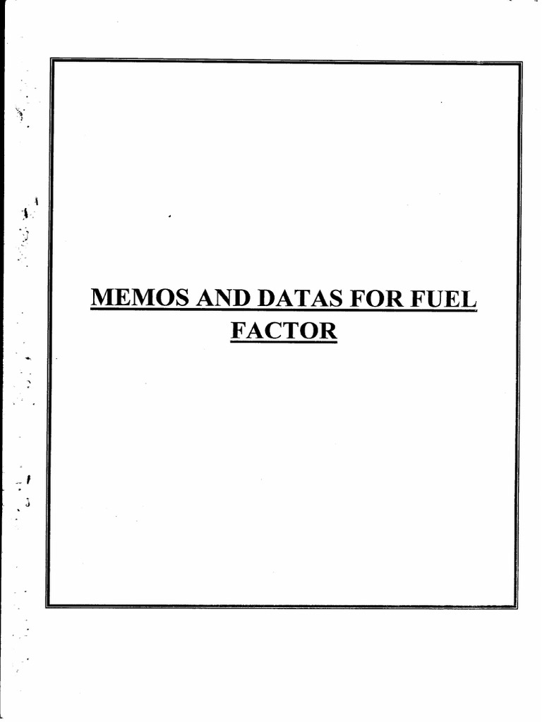 Memos of Fuel | PDF