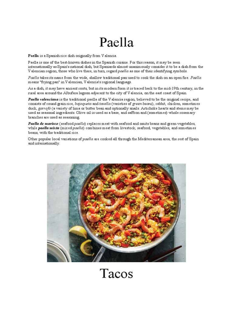 Spanish Food Presentation | PDF | Burrito | Latin American Cuisine