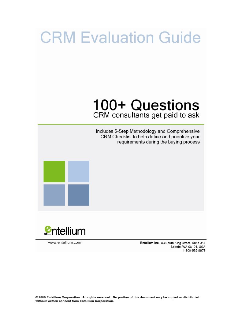CRM Evaluation Guide | PDF | Customer Relationship Management ...