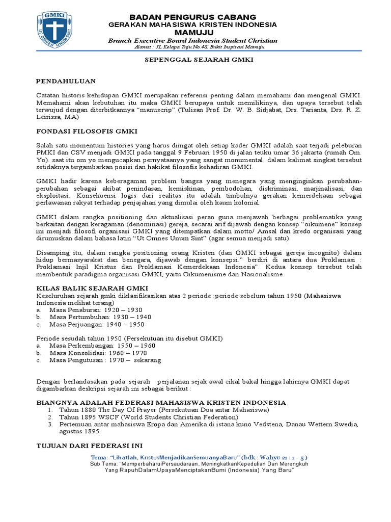 Materi Sejarah Gmki | PDF | Sejarah