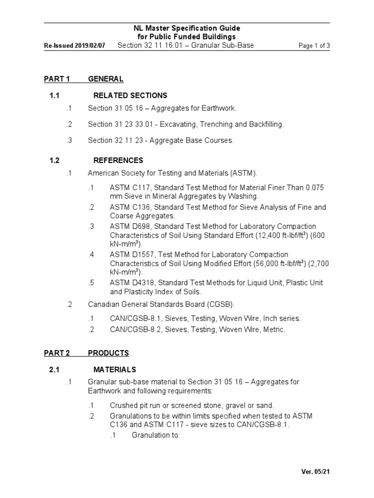 Granular Sub-Base Material Specifications | PDF | Gravel | Construction ...