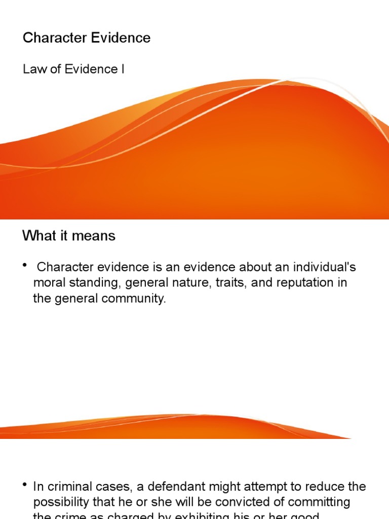 Character Evidence | PDF