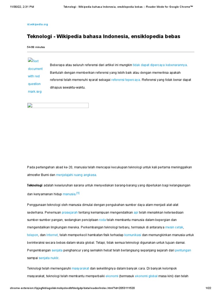 Teknologi - Wikipedia Bahasa Indonesia, Ensiklopedia Bebas - Reader ...