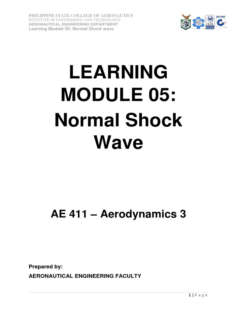 AE 411 Module 5 - Normal Shock Wave | PDF