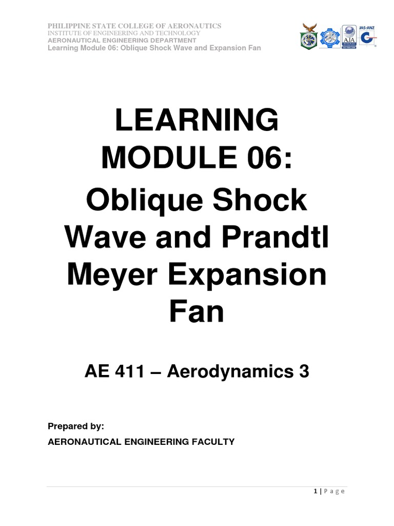 AE 411 Module 6 - Oblique Shock Wave and Prandtl Meyer Expansion Fan | PDF | Shock Wave | Mach ...