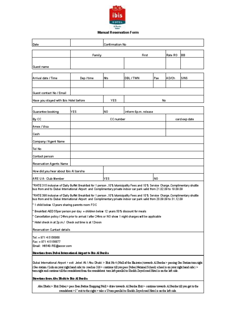 Ibis Al Barsha Manual Check-In Guide | PDF | Dubai