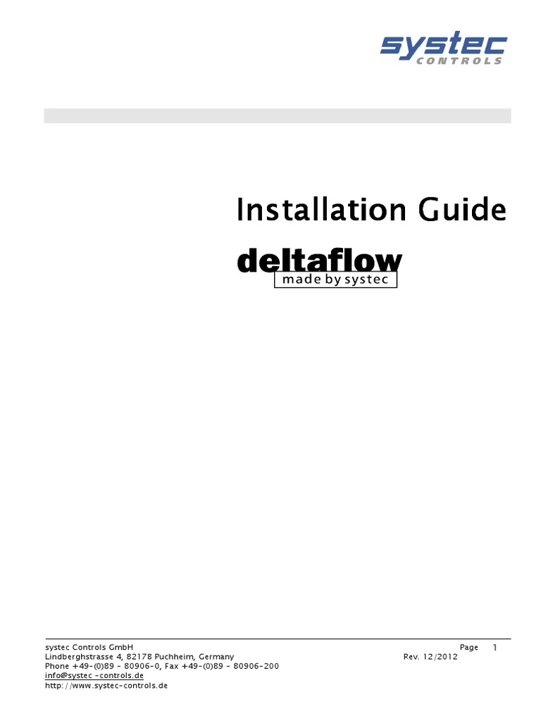 Systec Deltaflow - Installation Guide | PDF