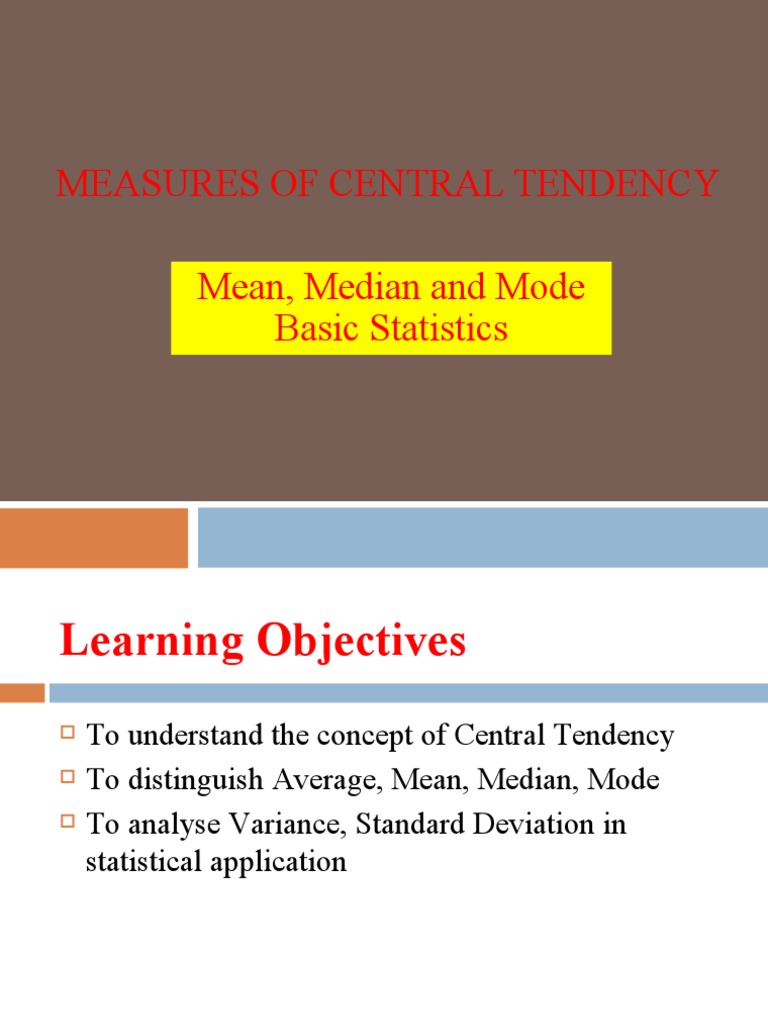 Measures of Central Tendency-IV-1 | PDF | Mean | Mode (Statistics)