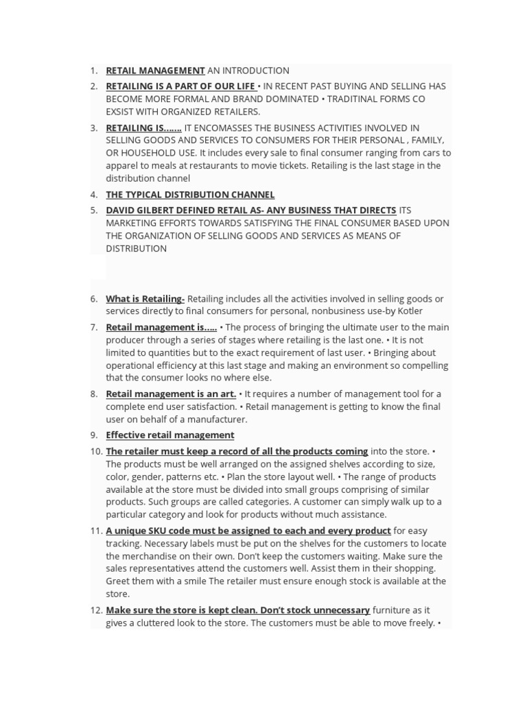 Retail Management Introduction Guide | PDF | Retail | Trade