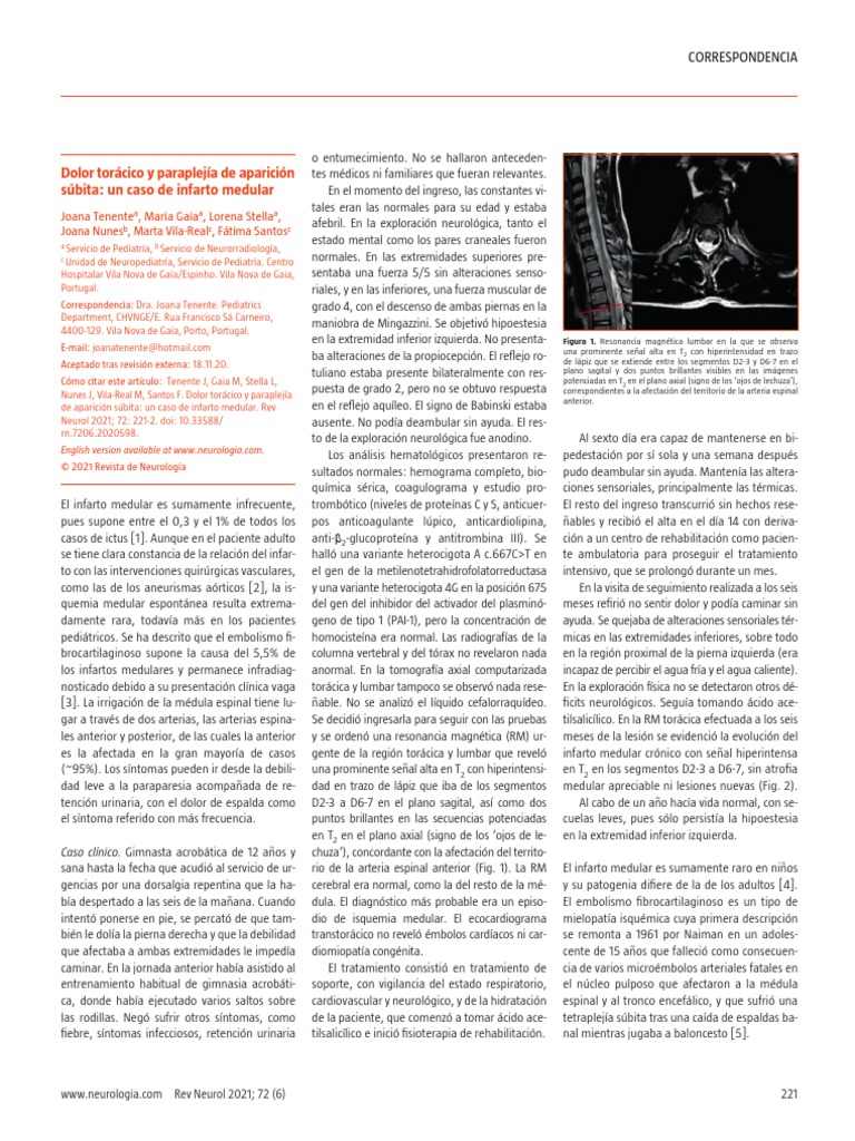INFO Ictus Medular | PDF | Infarto de miocardio | Isquemia