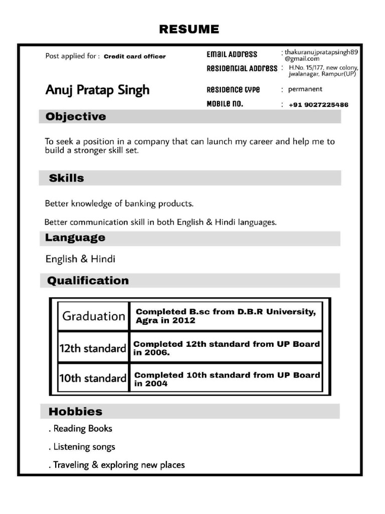 Resume Anuj Pratap Singh | PDF