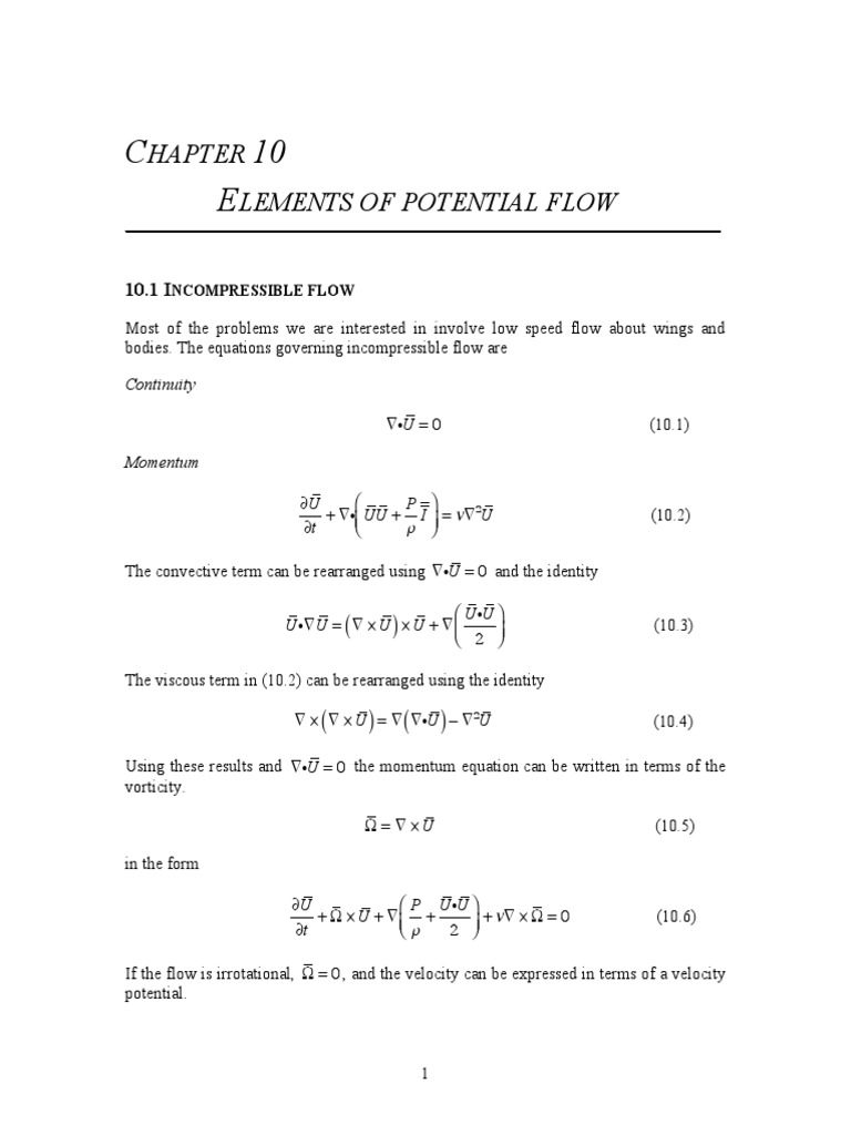 AA200 CH 10 Elements of Potential Flow Cantwell | PDF | Fluid Dynamics ...