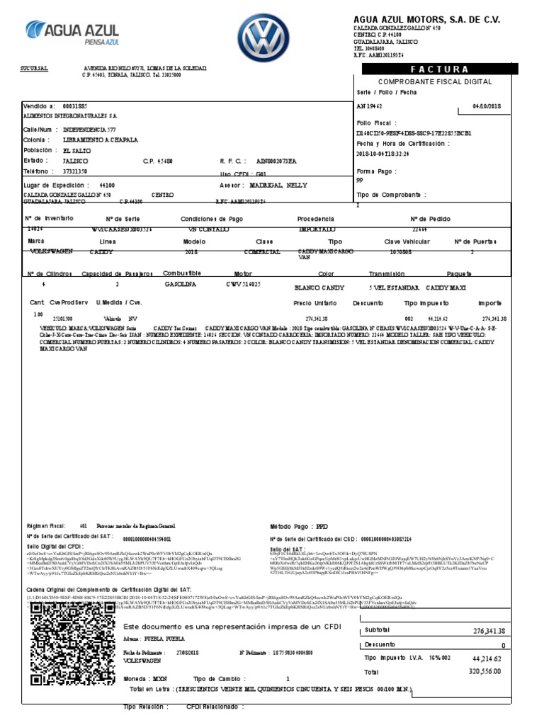 Factura Volkswagen | PDF