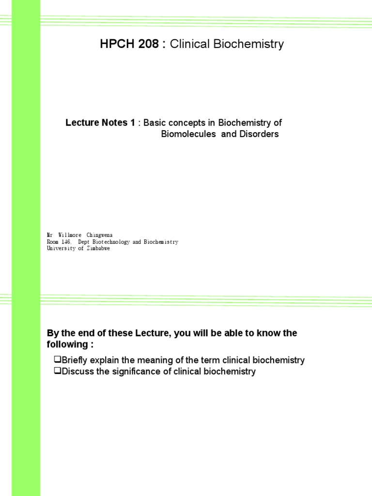 PCH 201 L 1-1 | PDF | Biochemistry | Chemistry