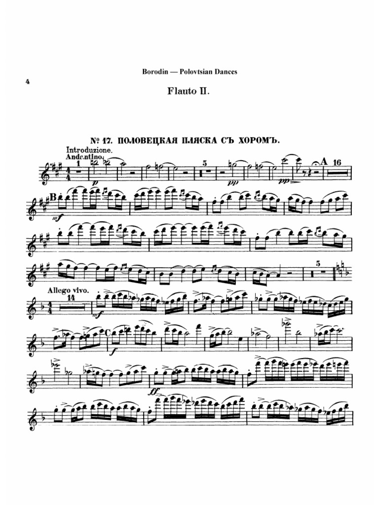 Danzas Polovtsianas - OC - Flauta II | PDF