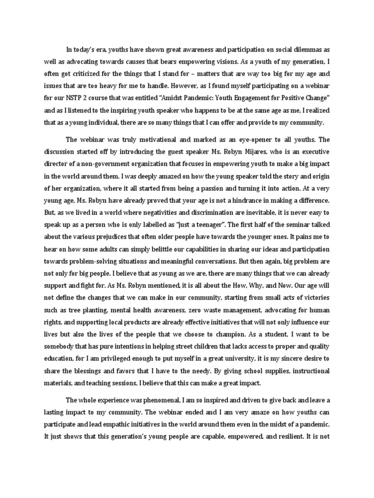 Yam Yam Reflection Paper | PDF | Psychology | Cognition