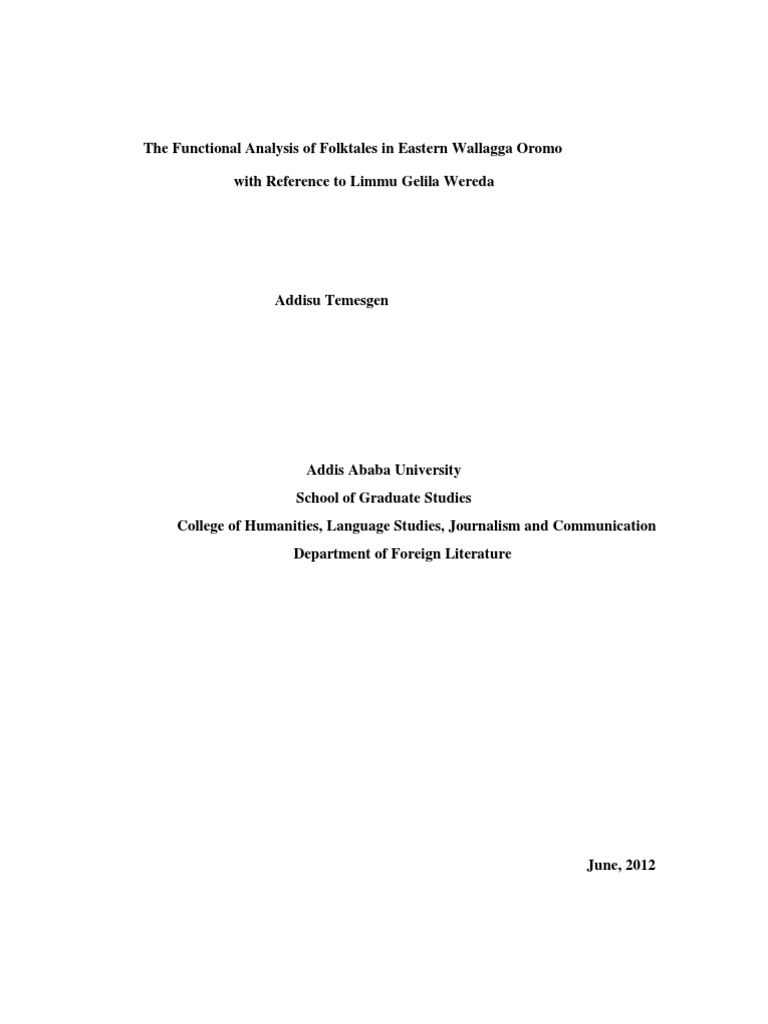 Addisu Temesgen | PDF | Folklore | Focus Group