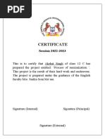 Acknowledgement..certificate FOR PROJECT | PDF
