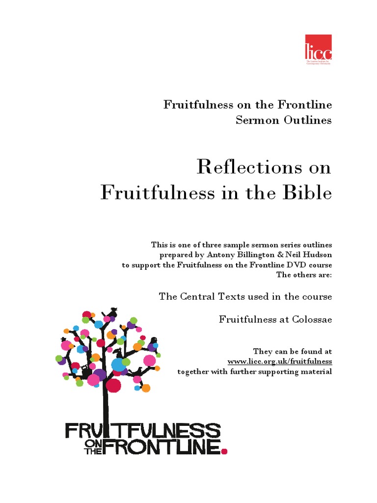 Fruitfulness Sermon Series Outlines | PDF | Paul The Apostle | Gospel ...