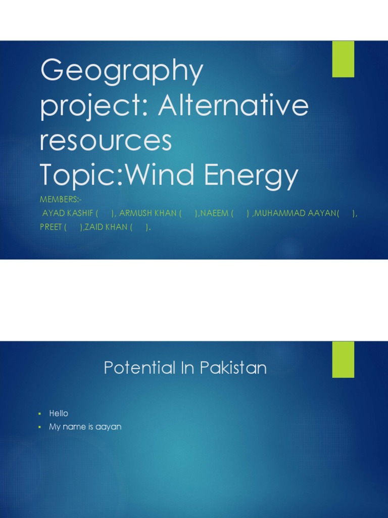 Geo Project Wind Energy | PDF | Technology & Engineering