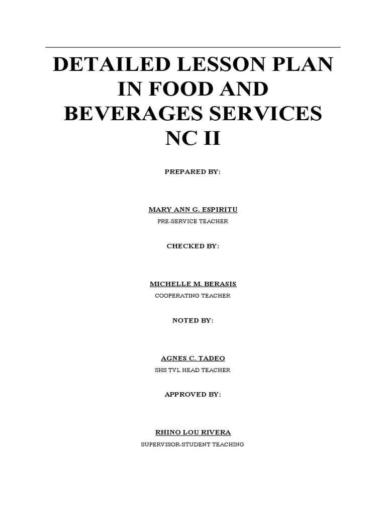 Beverage and Wine Service-Lesson Plan | PDF | Brandy | Whisky