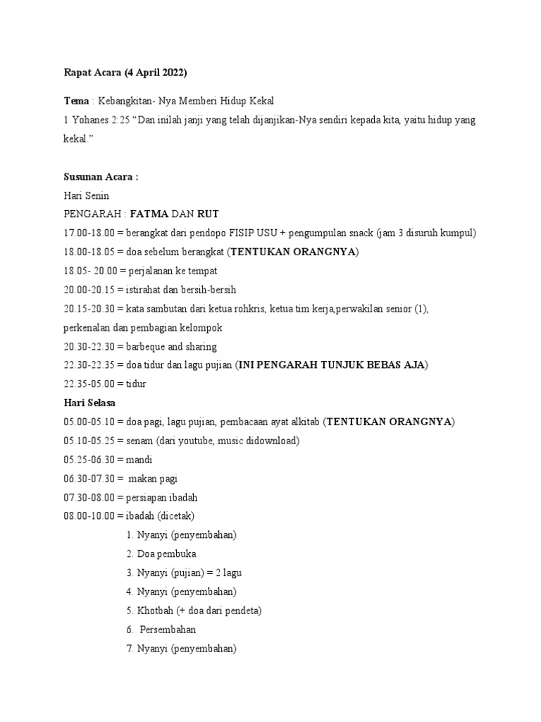 Susunan Acara Ibadah Paskah 2022-2 | PDF