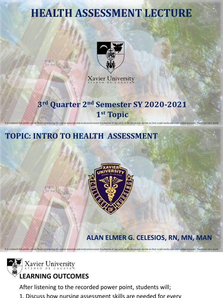 Week 2 - Intro To Health Assessment | PDF | Nursing | Medical Diagnosis Week 2 - Intro To Health Assessment | PDF | Nursing | Medical Diagnosis