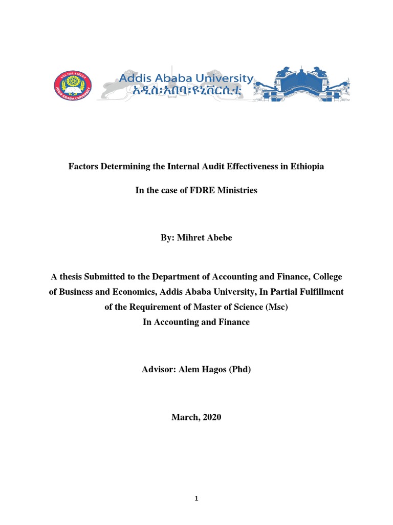 Mihret Abebe | PDF | Internal Audit | Audit